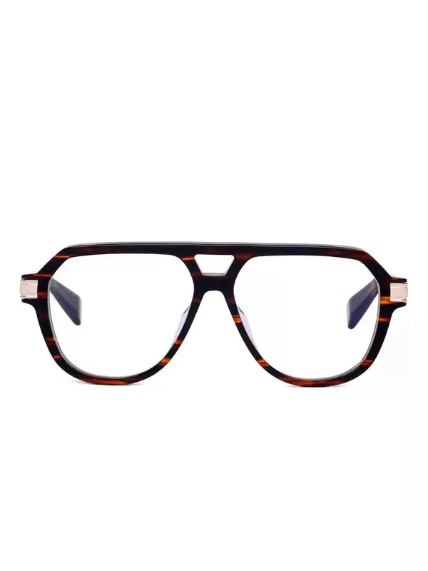 Balmain Pilot-frame Glasses - Brown