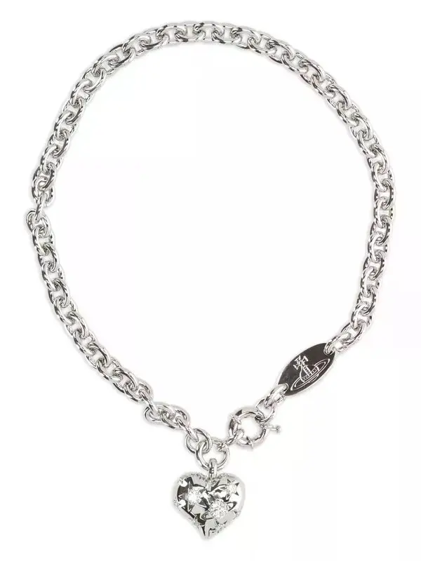 VIVIENNE WESTWOOD Lee Heart-charm Necklace - Silver