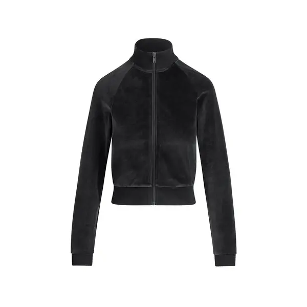 SKIMS Velour Shrunken Track Jacket - Onyx