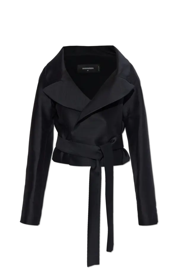 Dsquared2 Wool Cropped Blazer - Black