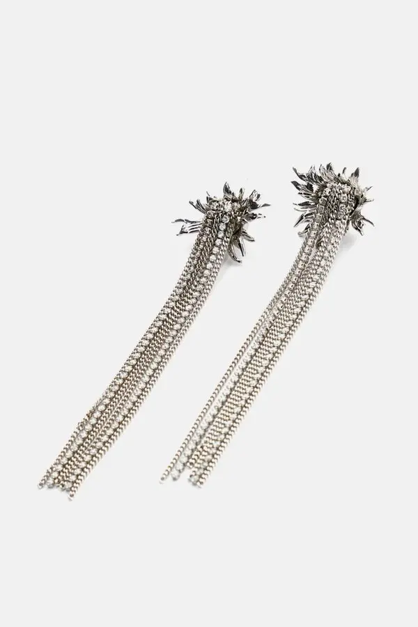 Alexander McQueen Sunflower Dangle Earrings - Silver