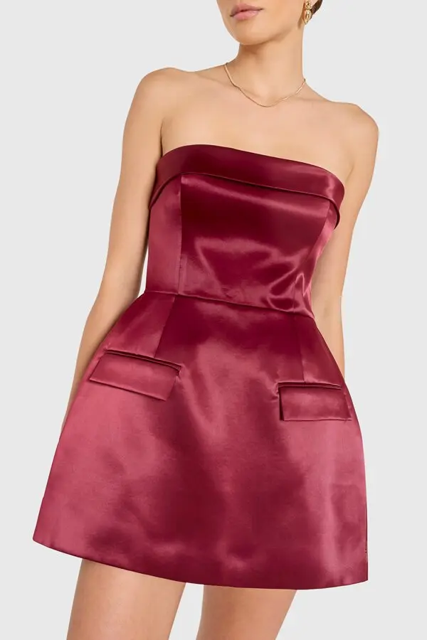 Amanda Uprichard Lucienne Skort Romper - Wine