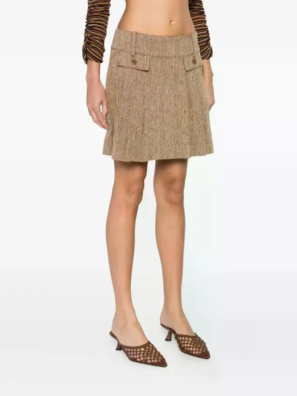 Anna Sui Herringbone Mini Skirt