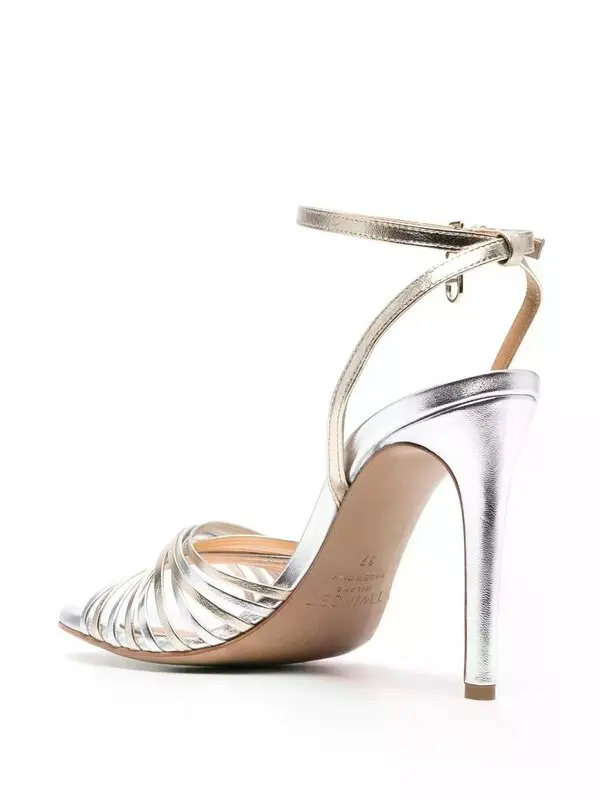 TWINSET Metallic Effect Calf Leather Sandals