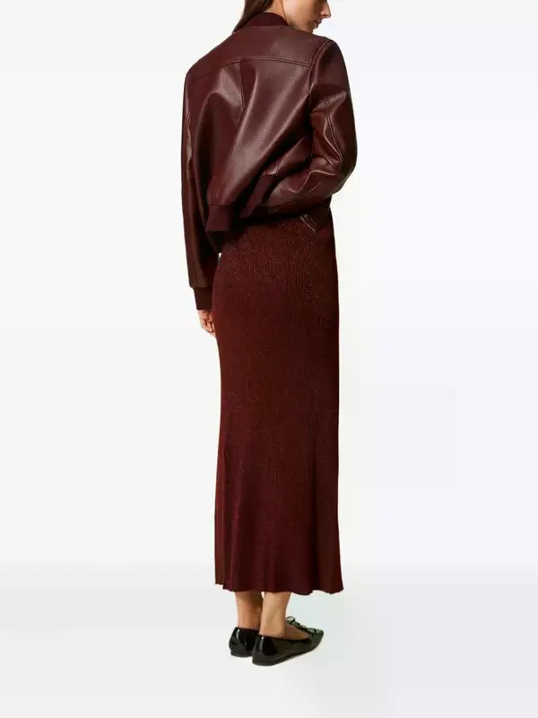 TWINSET Lurex Knit Midi Skirt