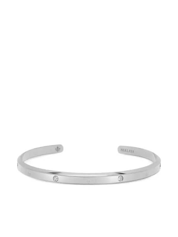 NIALAYA JEWELRY Fleur De Lis Open Cuff - Silver