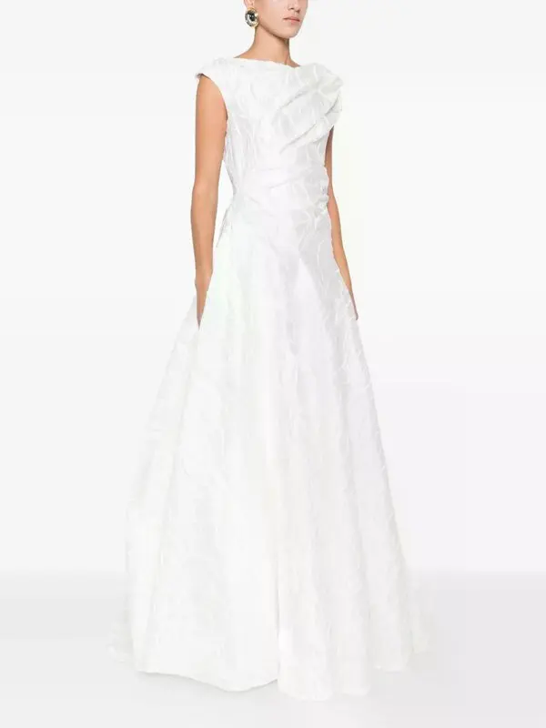 Talbot Runhof Tiered Midi Dress