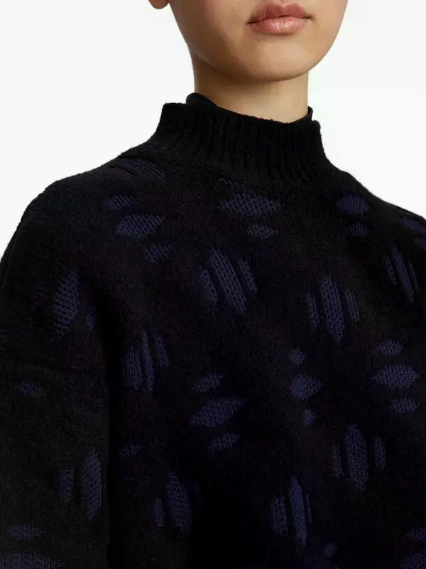 Aztech Mountain Patterned Sweater - Black