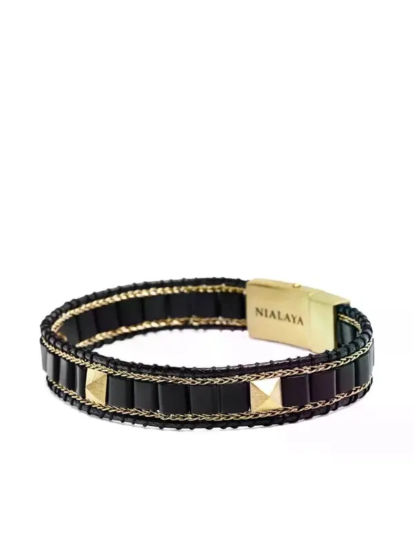 NIALAYA JEWELRY Stud Onyx Bracelet