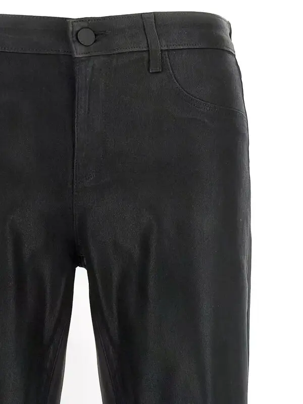 L'Agence Coated Flare Jeans - Black