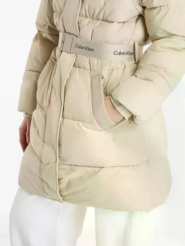Calvin Klein Belted Hooded Coat