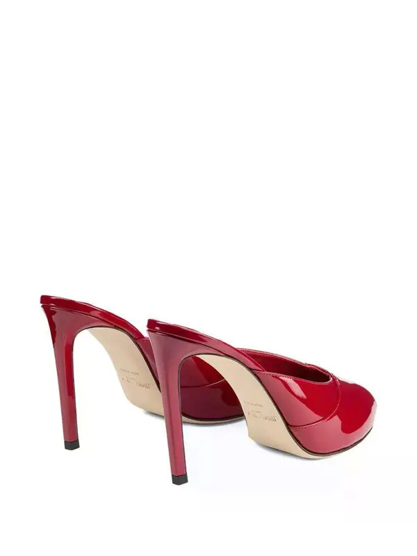 JIMMY CHOO Brigitte 100 Peep-toe Mules - Red