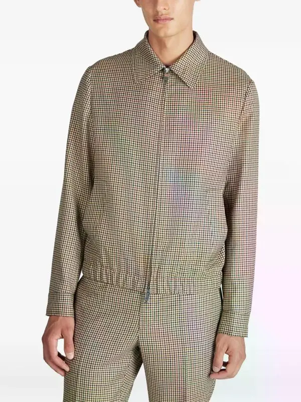 Incotex Checked Zip-up Bomber Jacket