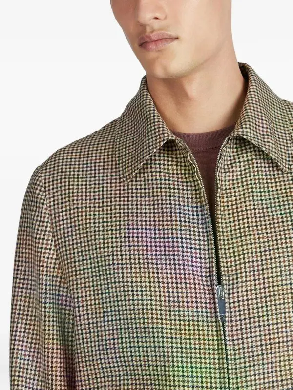 Incotex Checked Zip-up Bomber Jacket