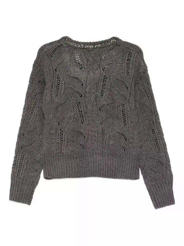Liu Jo Openwork Embellished Sweater