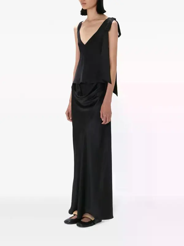 JW Anderson Tie-shoulder Silk Vest Top - Black