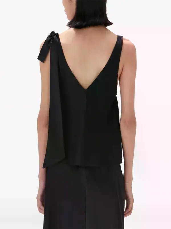 JW Anderson Tie-shoulder Silk Vest Top - Black
