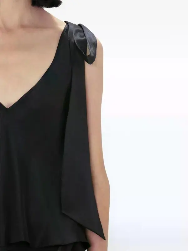 JW Anderson Tie-shoulder Silk Vest Top - Black
