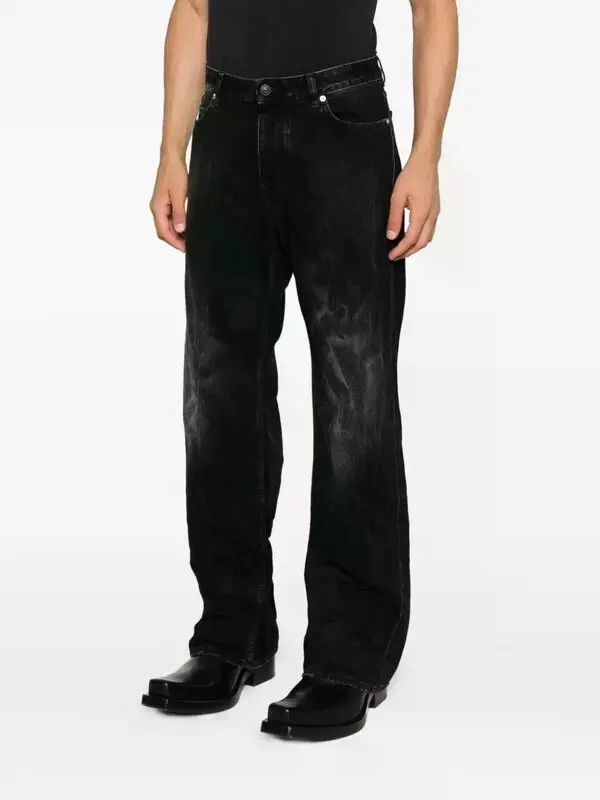 Balenciaga Distressed Faded Jeans - Black