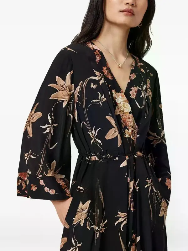 ALLSAINTS Diana Floral-pattern Midi Dress