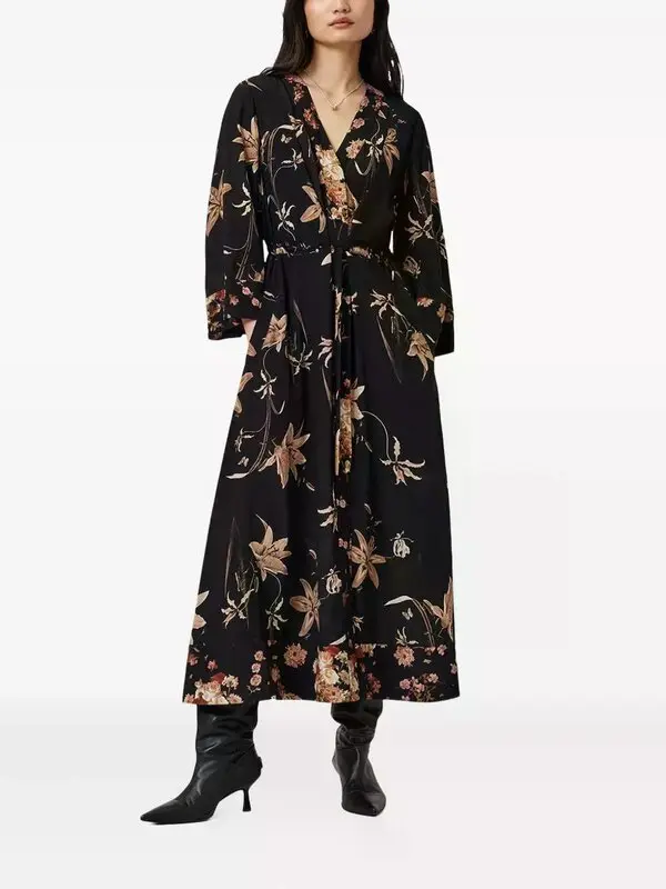 ALLSAINTS Diana Floral-pattern Midi Dress