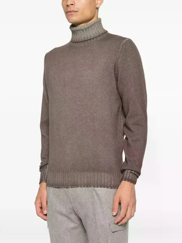 FILIPPO DE LAURENTIIS Roll-neck Ribbed Knitwear - Brown