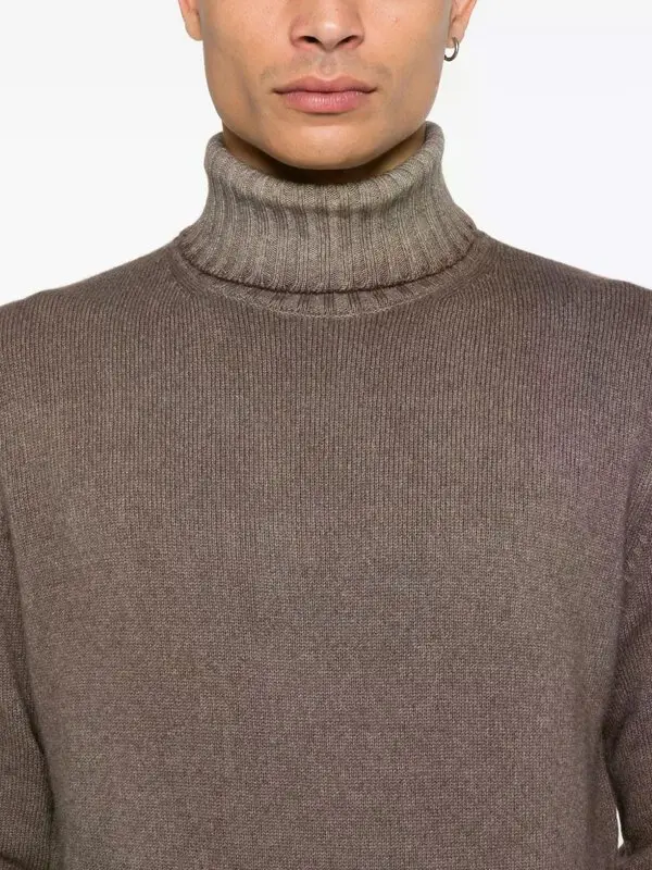 FILIPPO DE LAURENTIIS Roll-neck Ribbed Knitwear - Brown