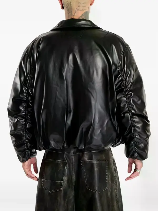 MISBHV Faux-leather Puffer Bomber Jacket