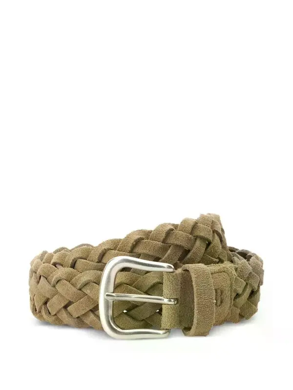 Boggi Milano Woven Suede Belt - Neutrals