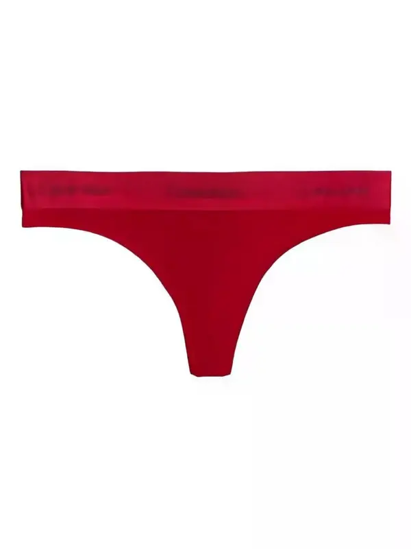 Calvin Klein Logo-waistband Thongs - Red