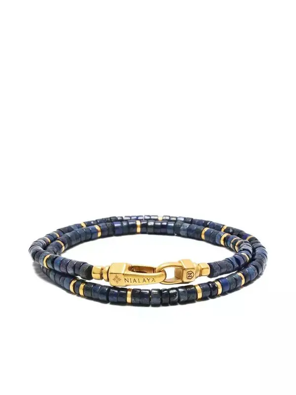 NIALAYA JEWELRY Lapis Lazuli Heishi Wrap Bracelet - Blue