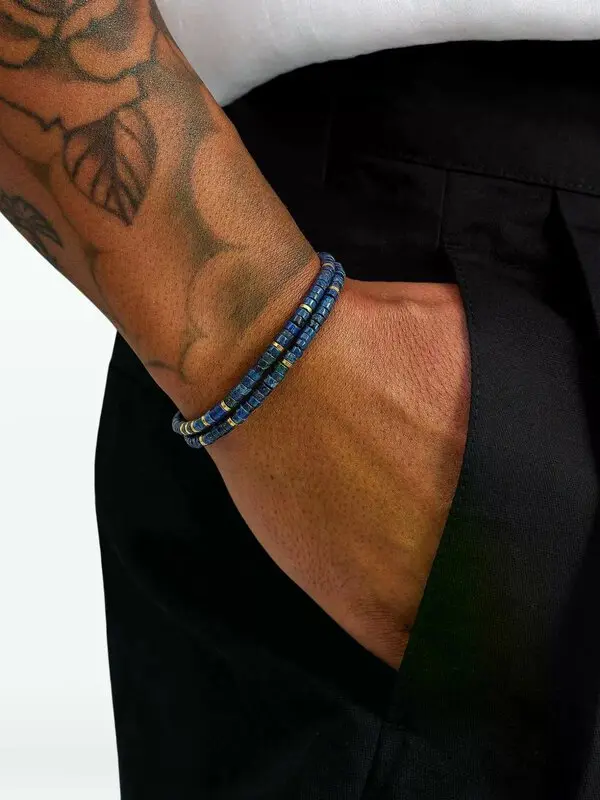 NIALAYA JEWELRY Lapis Lazuli Heishi Wrap Bracelet - Blue