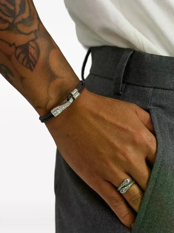 NIALAYA JEWELRY Clasp-detail Leather Bracelet - Black