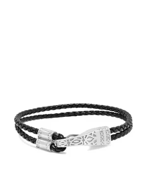 NIALAYA JEWELRY Clasp-detail Leather Bracelet - Black