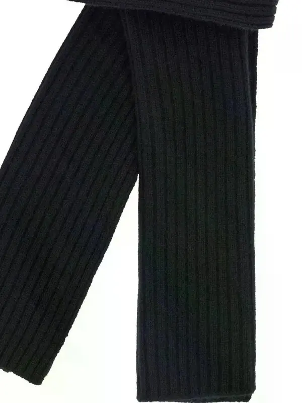 Boggi Milano Ribbed Cashmere Scarf - Black