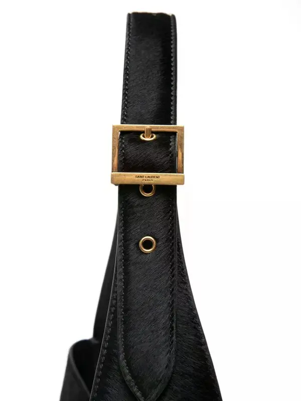 Saint Laurent Buckle Detail Shoulder Bag - Black