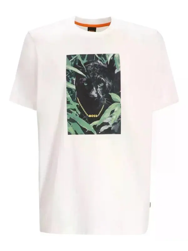 BOSS Panther-print Cotton T-shirt - White