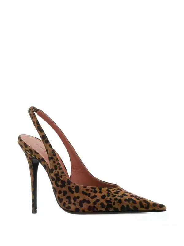 Amina Muaddi 105mm Anok Animal-print Pumps - Brown