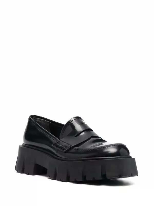 Premiata Chunky Sole Leather Loafers