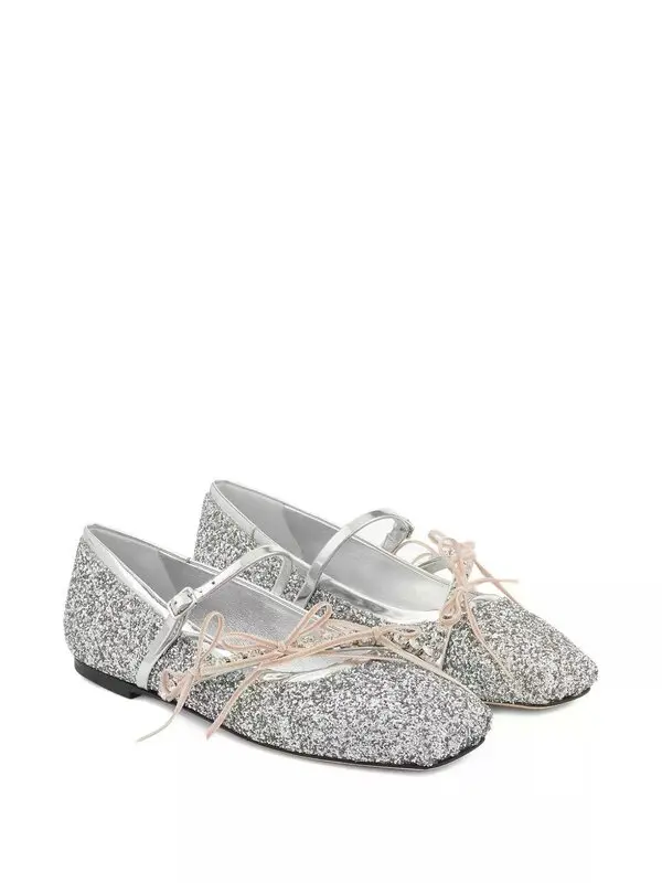 JIMMY CHOO Loli Glitter Ballerinas