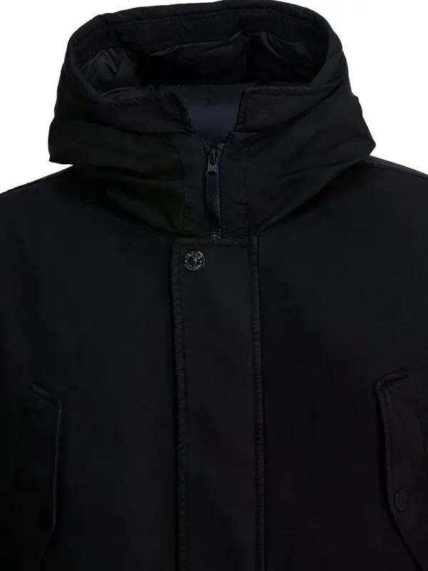 Stone Island David-tc Ghost Hooded Coat With Pockets