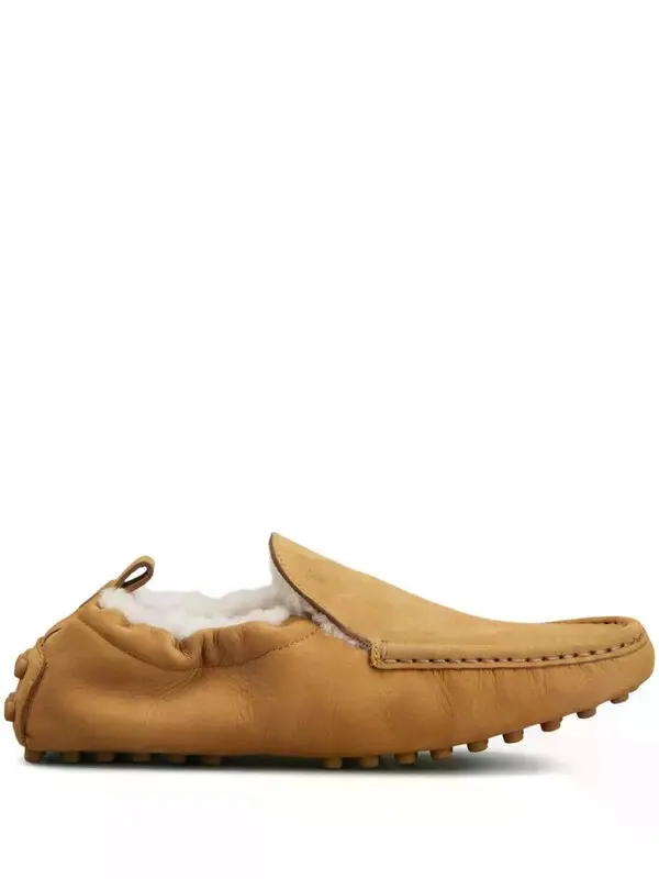 TOD'S Shearling-lined Pebble-detail Loafers - C811