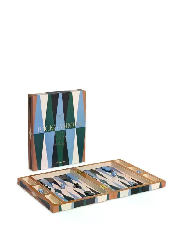 PRINTWORKS Geometric Lacquered Backgammon Set