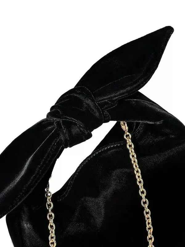 AQUAZZURA Bow Tie Velvet Tote - Black