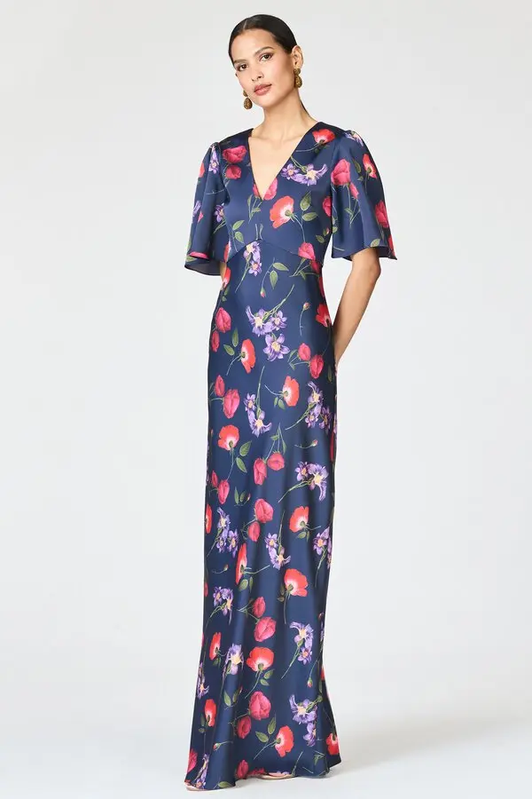 Sachin & Babi Mae Printed Gown - Midnight Jardin