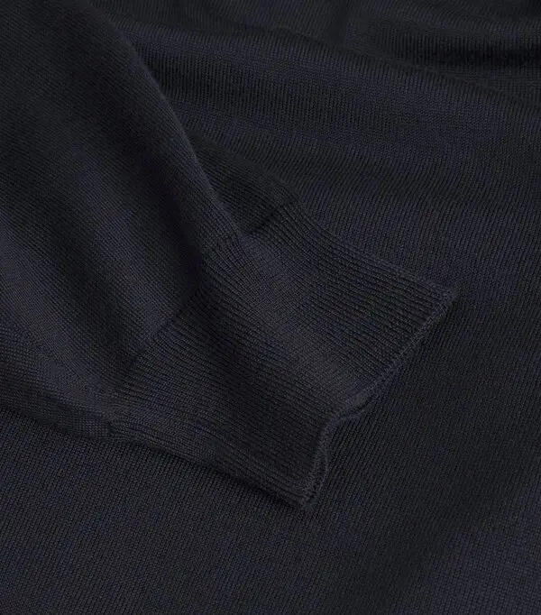 LARDINI Virgin Wool Rollneck Sweater - Navy