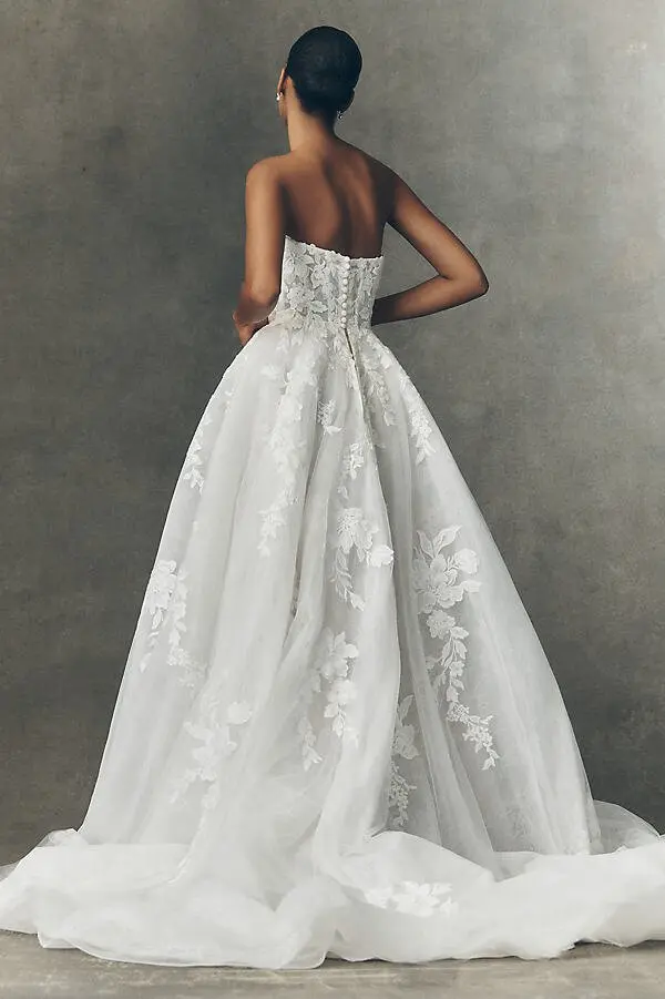 Pronovias Tarya Strapless Wedding Gown - Ivory