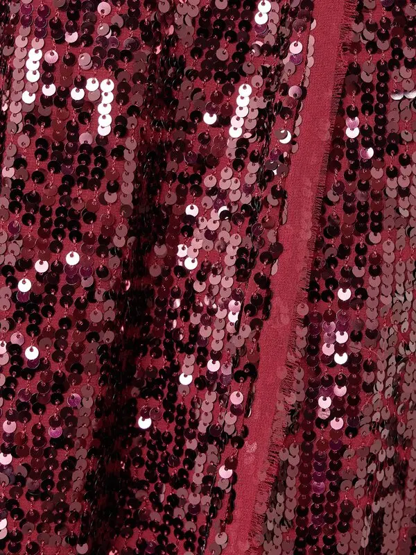 Erdem Frayed Sequined Crepe De Chine Midi Skirt