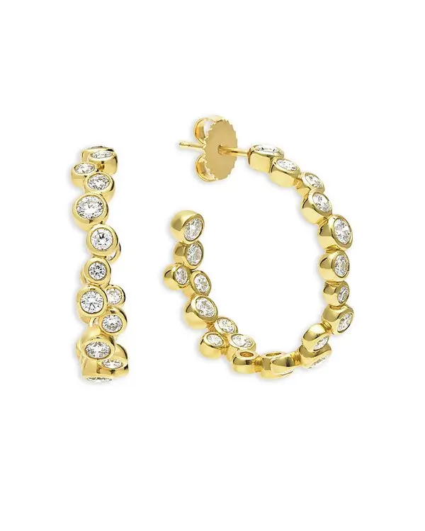 Lagos 18k Yellow Fizz Diamond Hoop Earrings - Gold