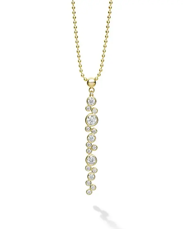 Lagos 18k Yellow Fizz Diamond Linear Cluster Pendant Necklace - Gold